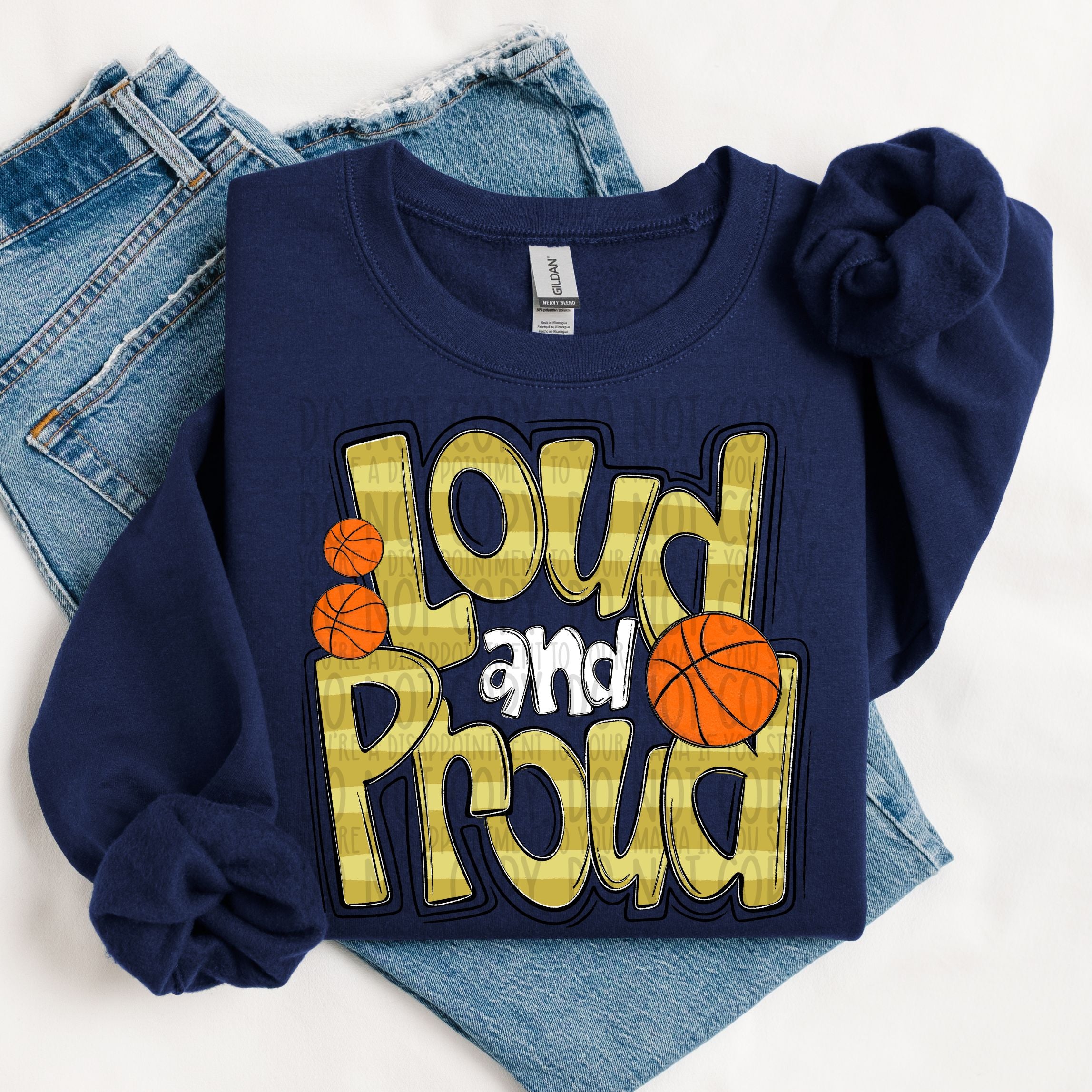 LOUD AND PROUD DOODLE BASKETBALL VEGAS GOLD - Lovie T Designs