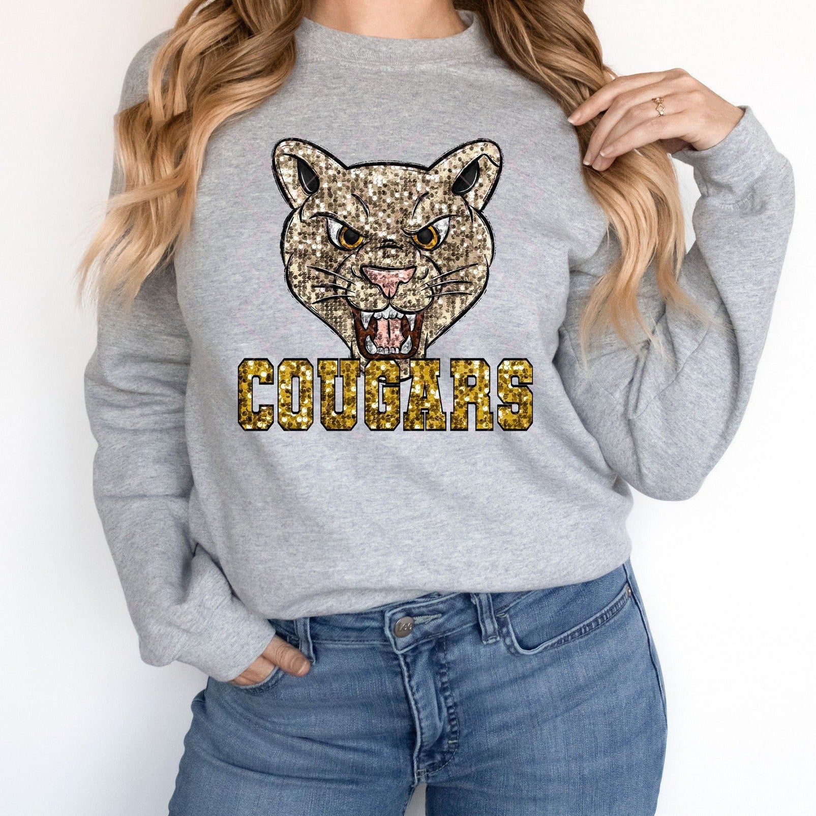 Cougars Gold Sequin – Lovie T Designs