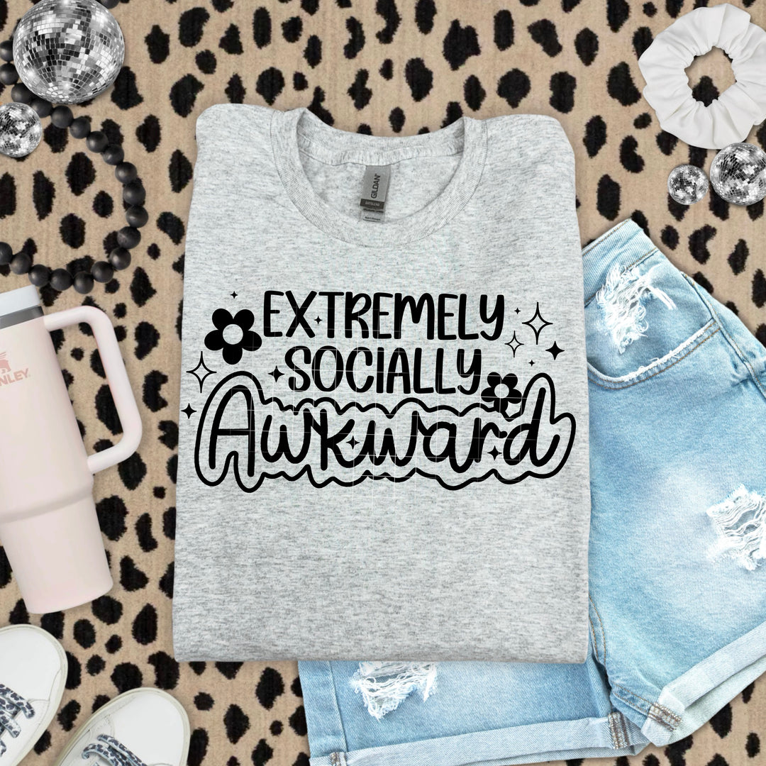 EXTREMELY SOCIALLY AWKWARD SINGLE COLOR BLACK - Lovie T Designs