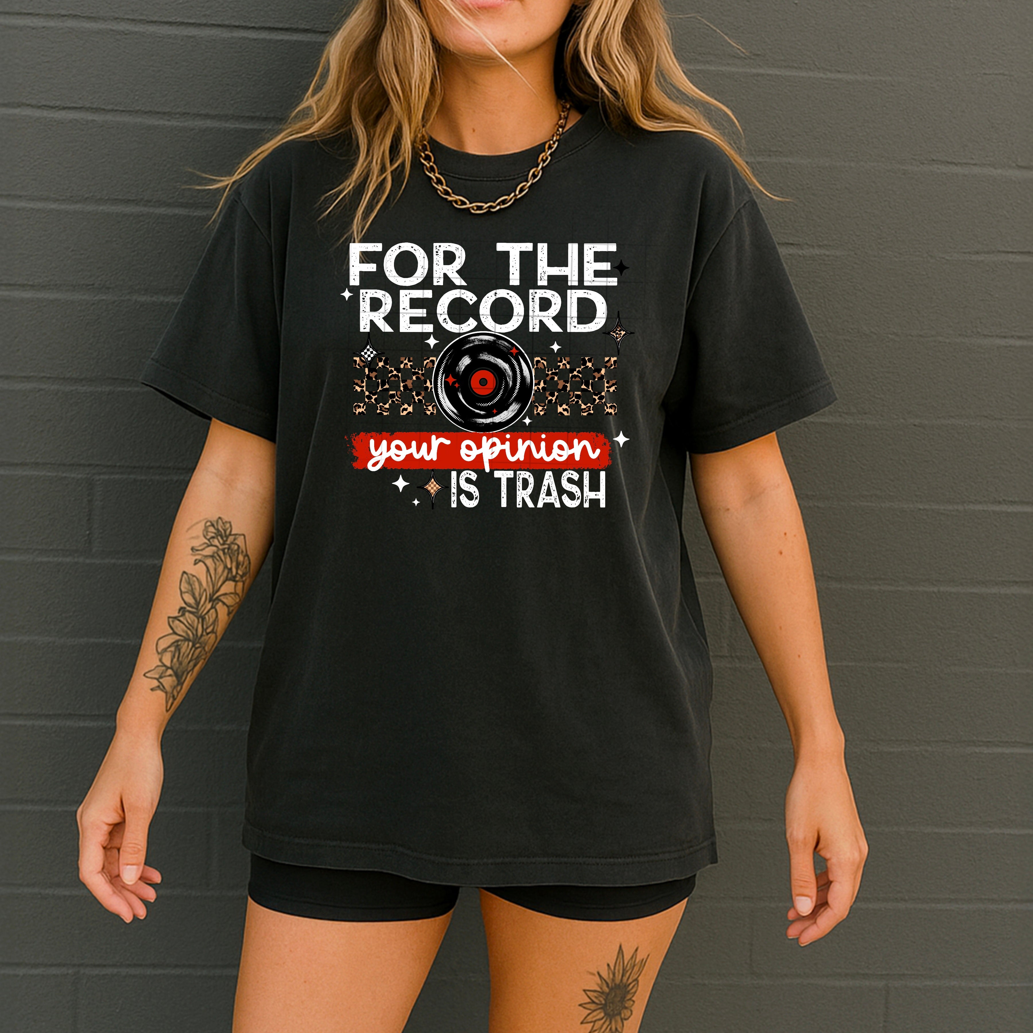 FOR THE RECORD WHITE TEXT - Lovie T Designs