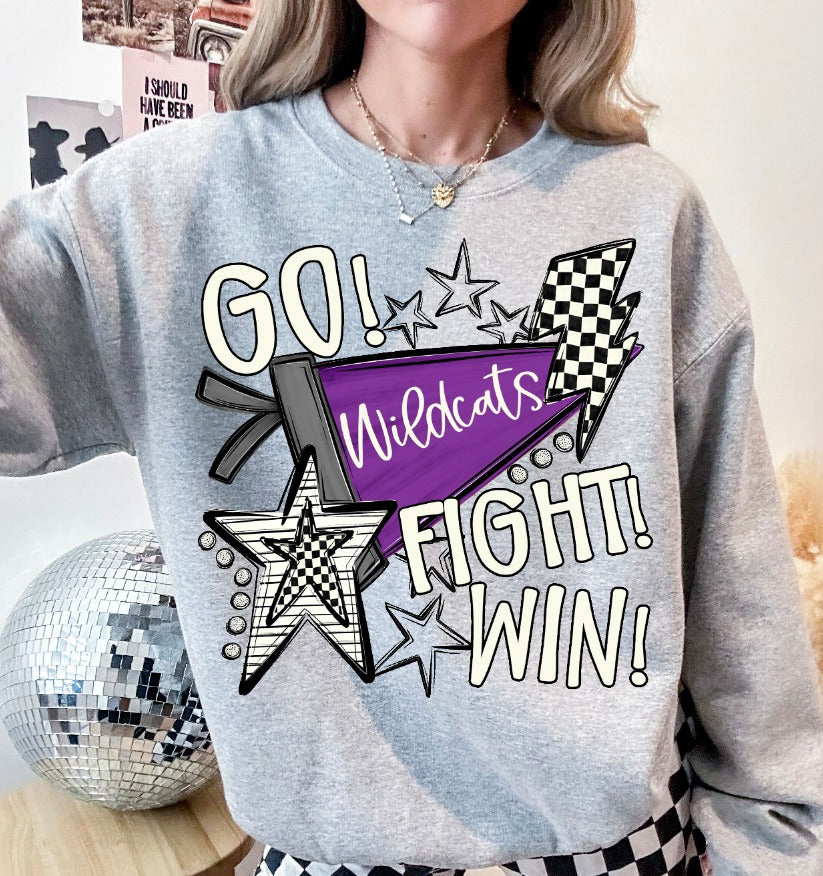 Go Fight Win Purple - Custom Team Names - Lovie T Designs