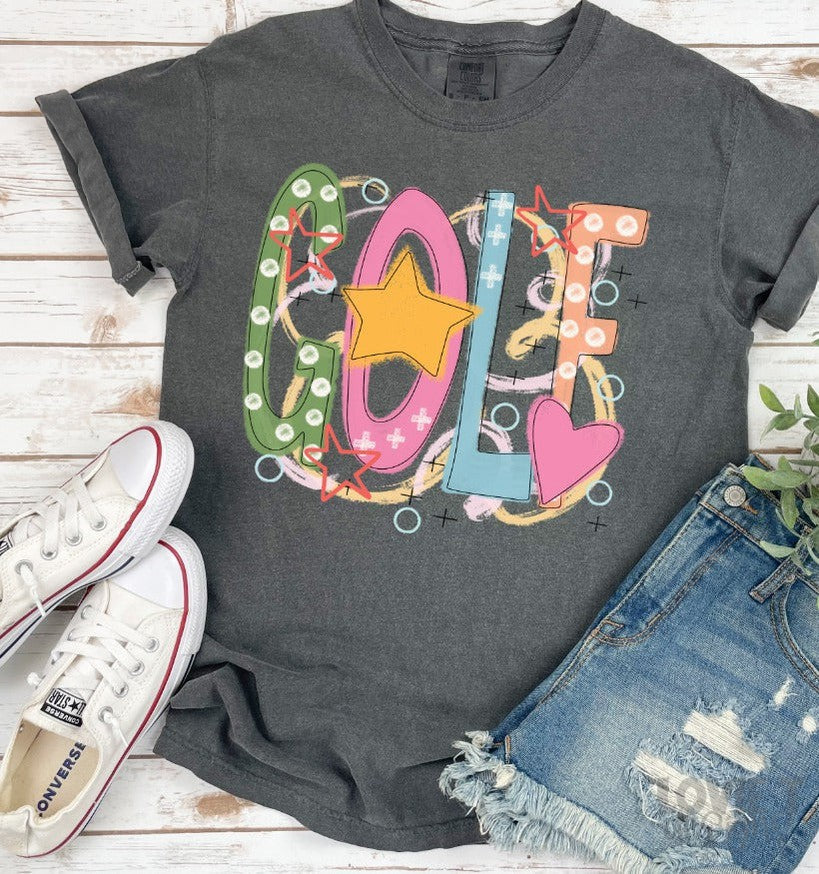 Golf Colorful Word - Lovie T Designs