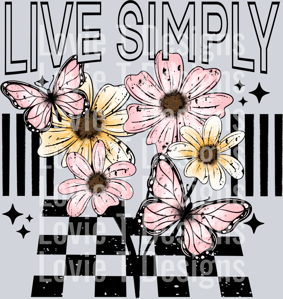 LIVE SIMPLY BLACK WORDS – Lovie T Designs