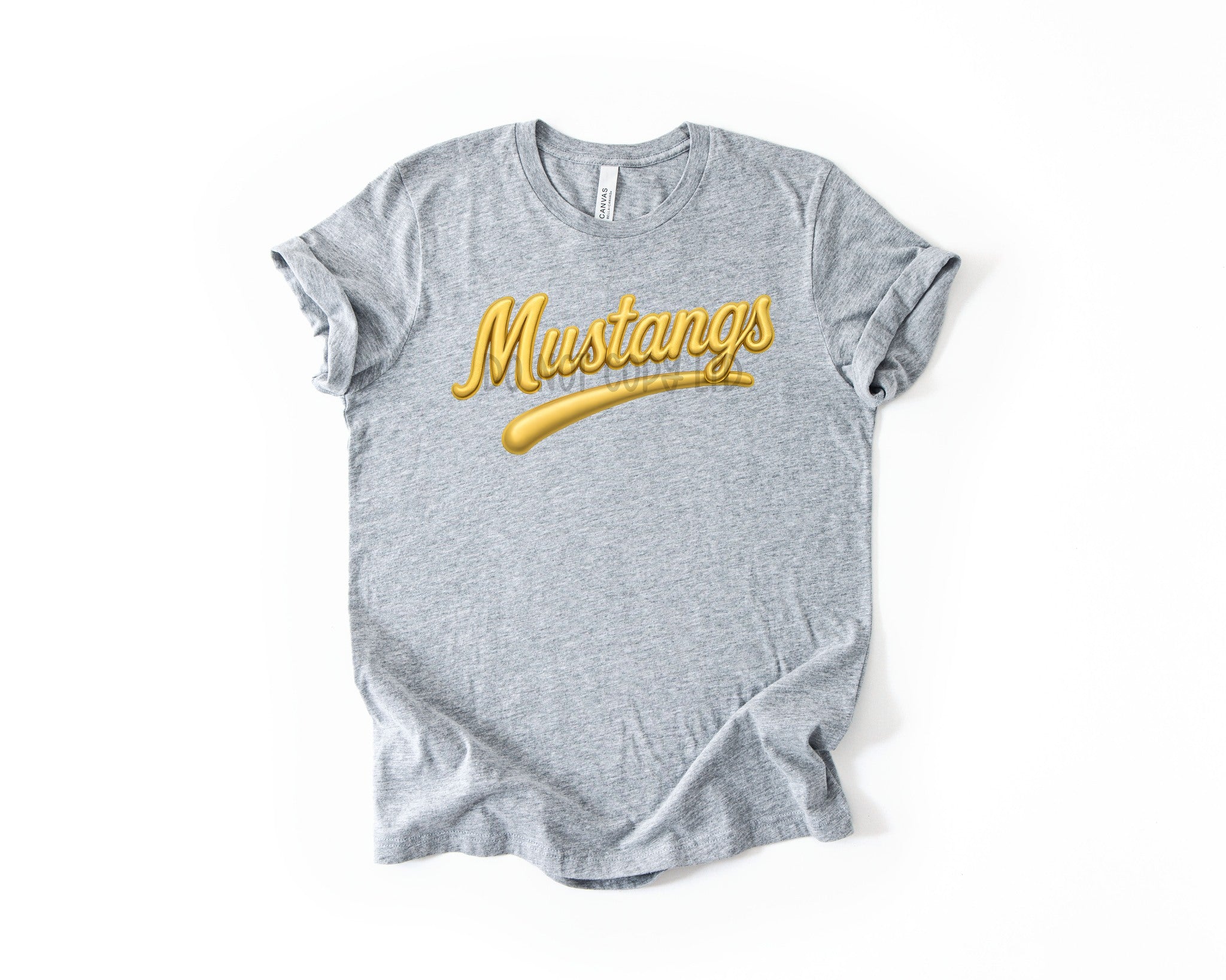 MUSTANGS FAUX PUFF GOLD - Lovie T Designs