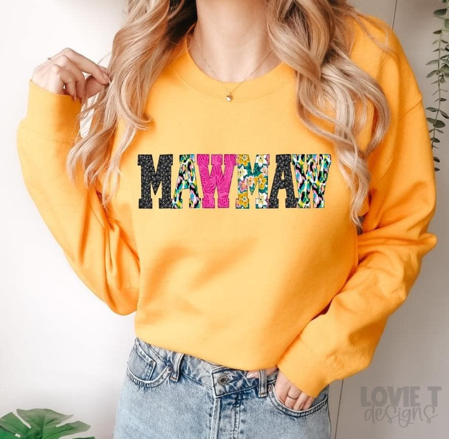 MawMaw Bright Faux Applique - Lovie T Designs