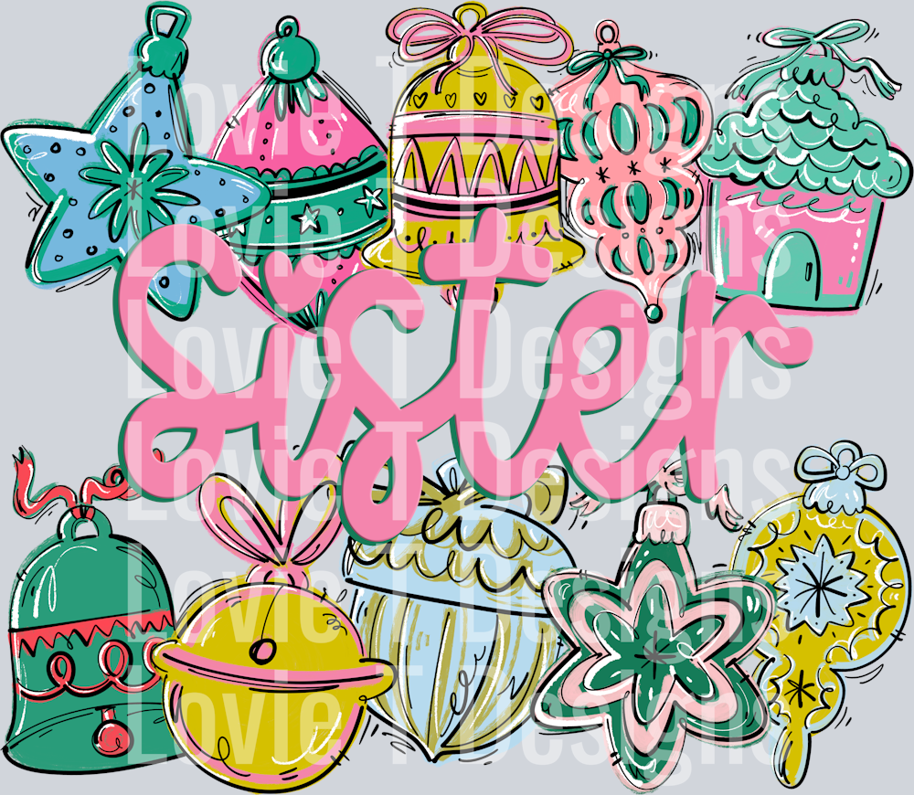 ORNAMENT NAME FRAME SISTER - Lovie T Designs