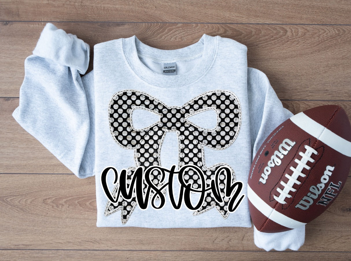 Quilted Bow + Custom Name - Lovie T Designs