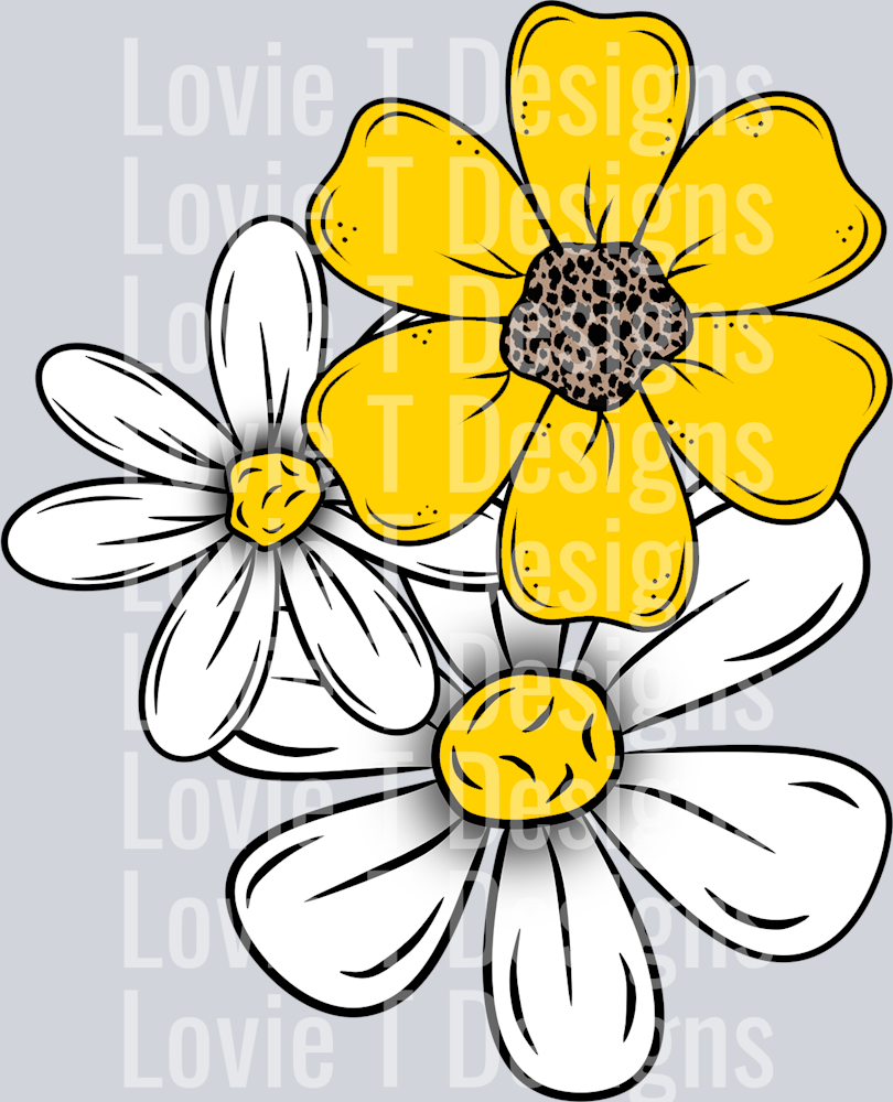 SCHOOL SWOOP YELLOW FLOWERS - Lovie T Designs