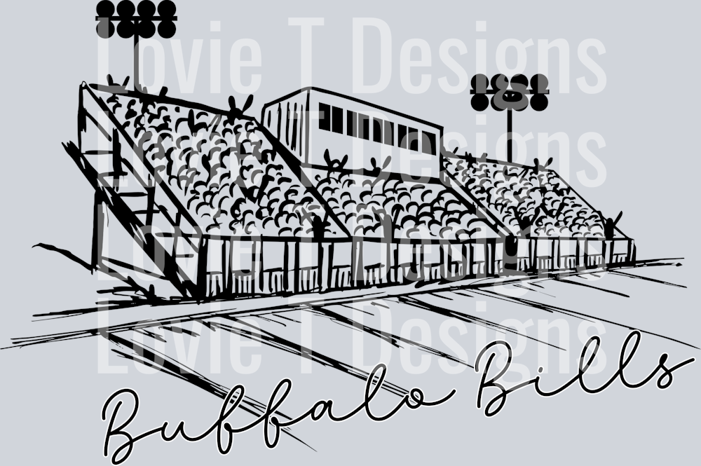 SCRIPT STADIUM Buffalo Bills - Lovie T Designs