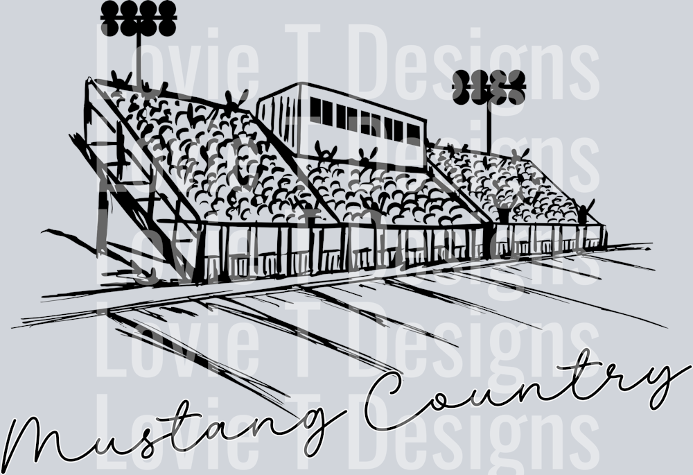 SCRIPT STADIUM MUSTANG COUNTRY - Lovie T Designs