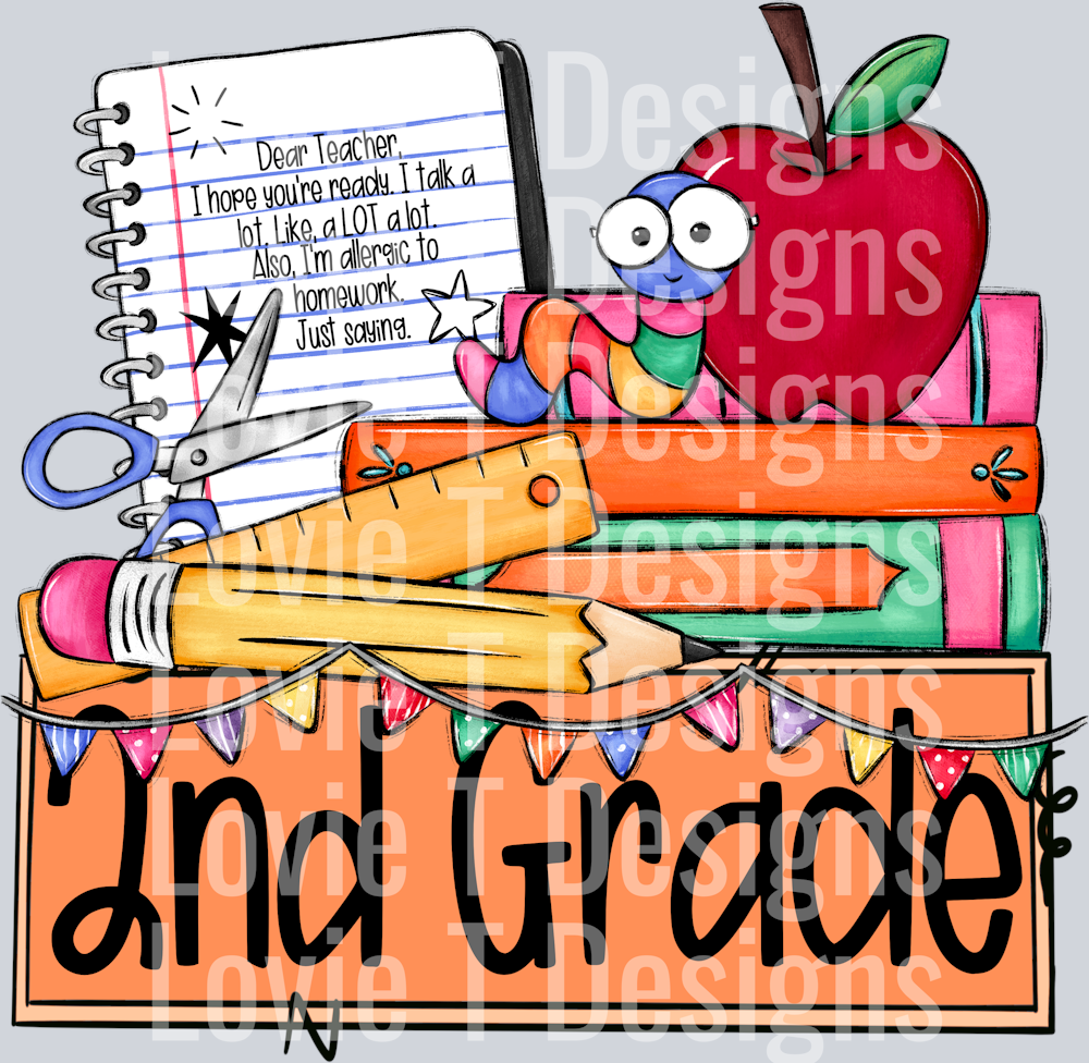 School Grade Name Plate 2Nd Grade - Lovie T Designs