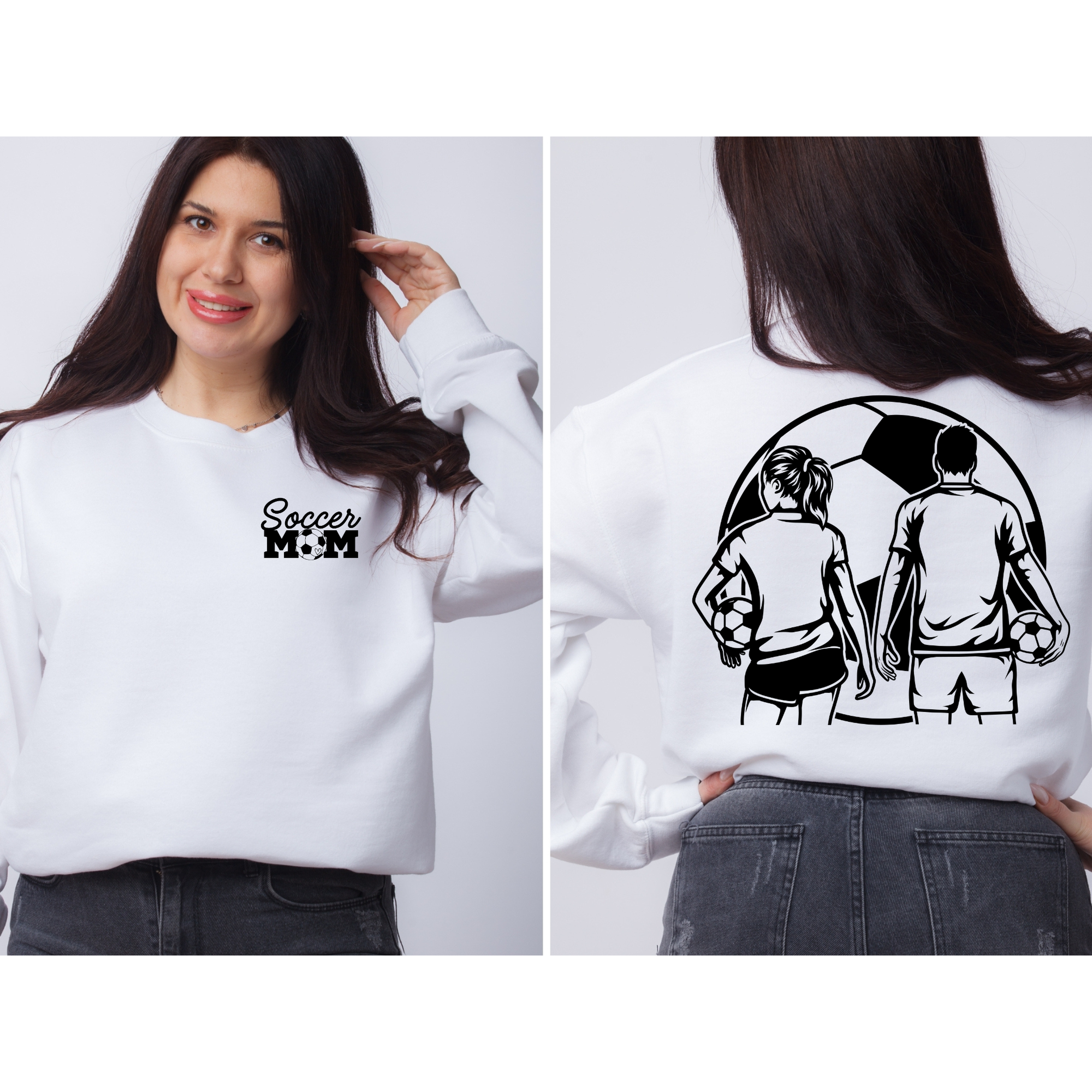 Soccer Boy + Girl Player Custom Name Front + Back - Lovie T Designs
