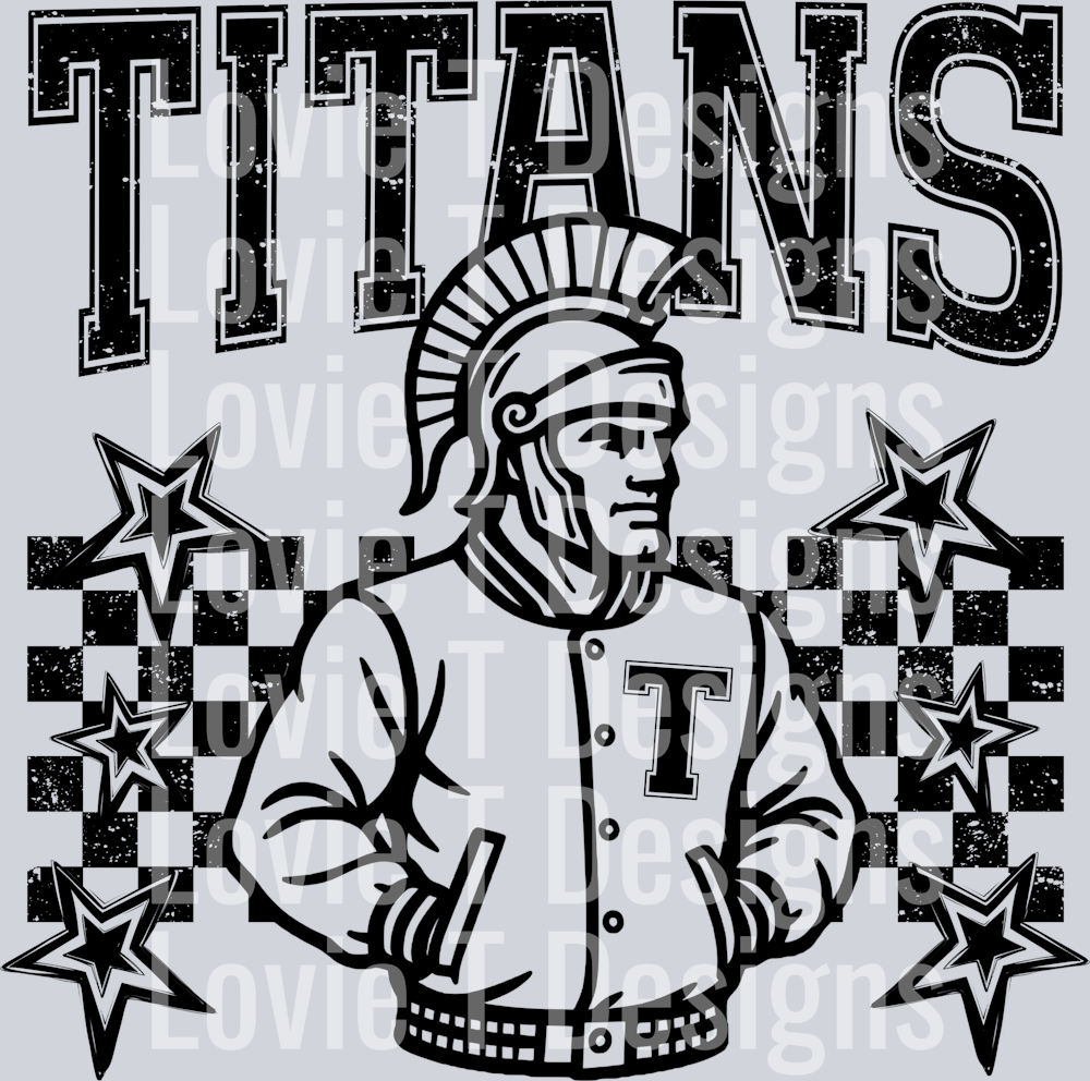 TITANS CHECKERED AND STARS - Lovie T Designs