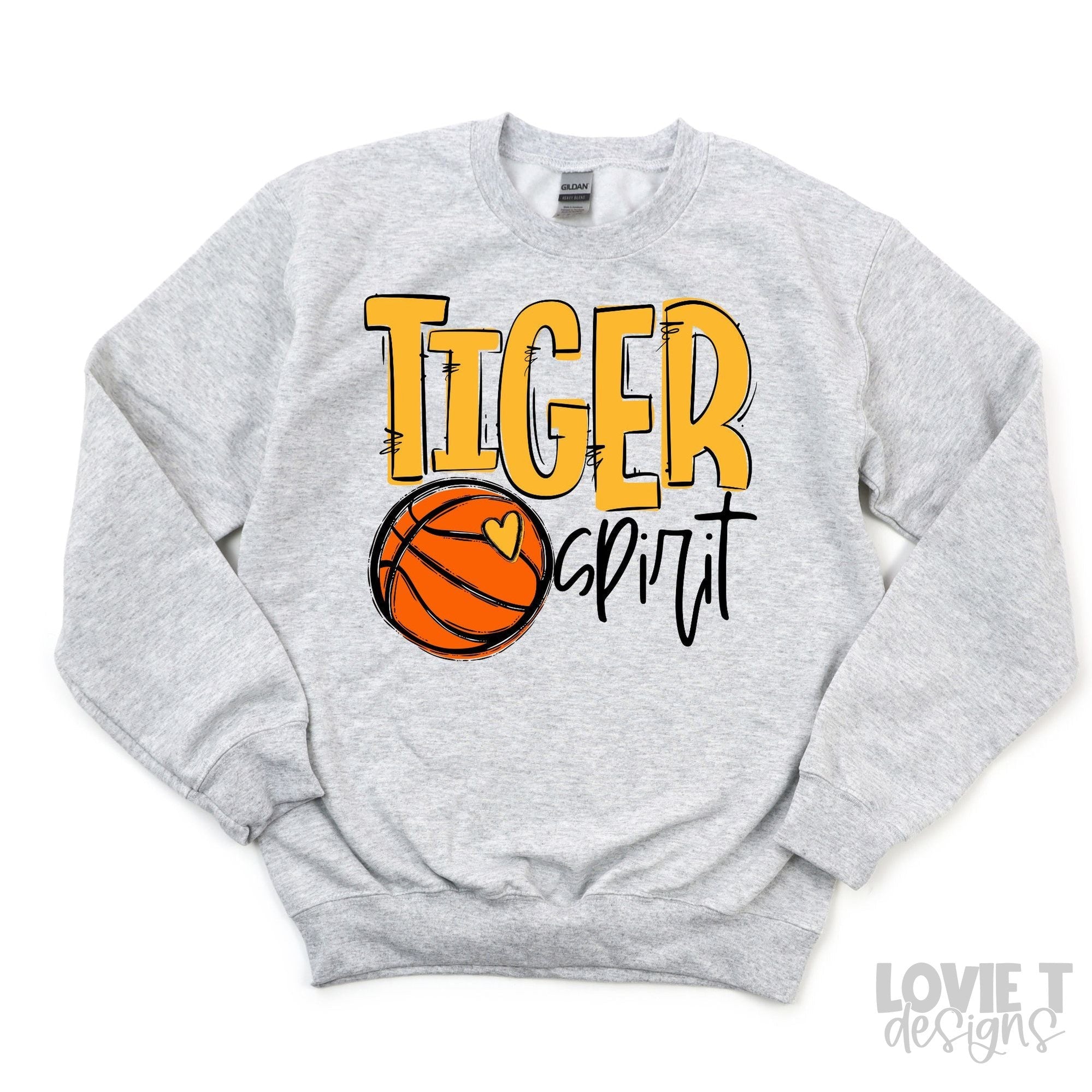 Team Go Spirit Tiger Yellow Gold Basketball - Lovie T Designs